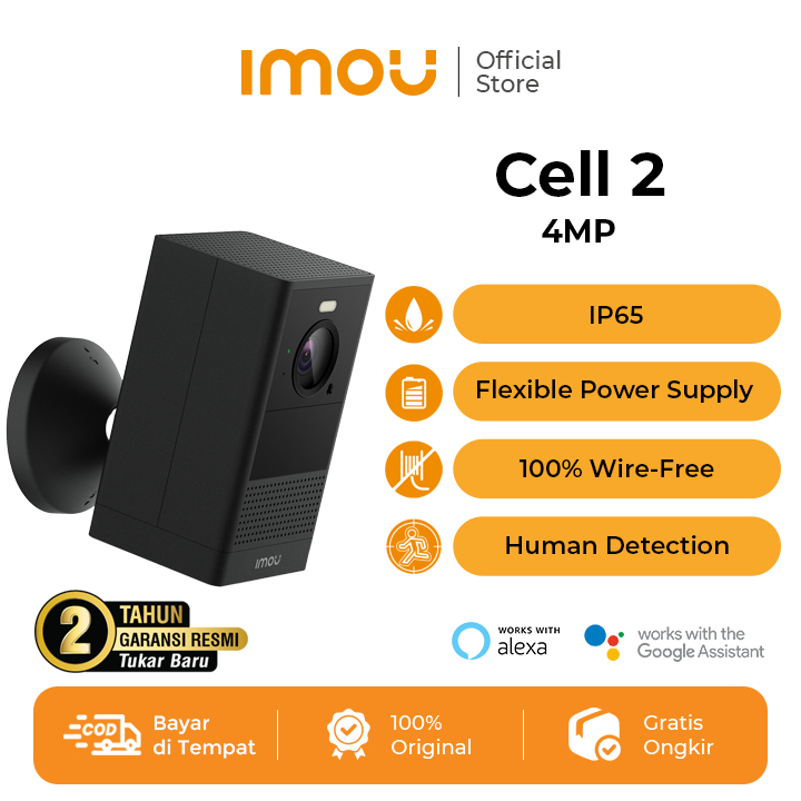 Jual Imou Cell 2 4MP Kamera CCTV Wi-Fi Pintar Outdoor dengan Baterai ...