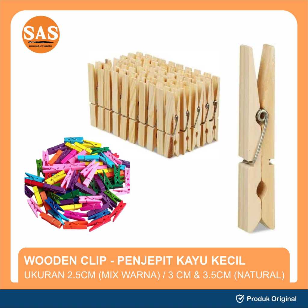 Jual SAS - Wooden Clip Natural - Both Photos Clips - Penjepit Kayu ...