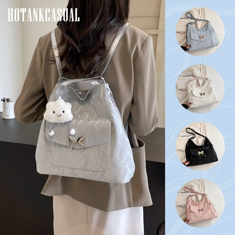 Jual 【 ready！cod！】 2 In 1 Tas Ransel Tote Kupu-kupu, Tas Selempang PU ...