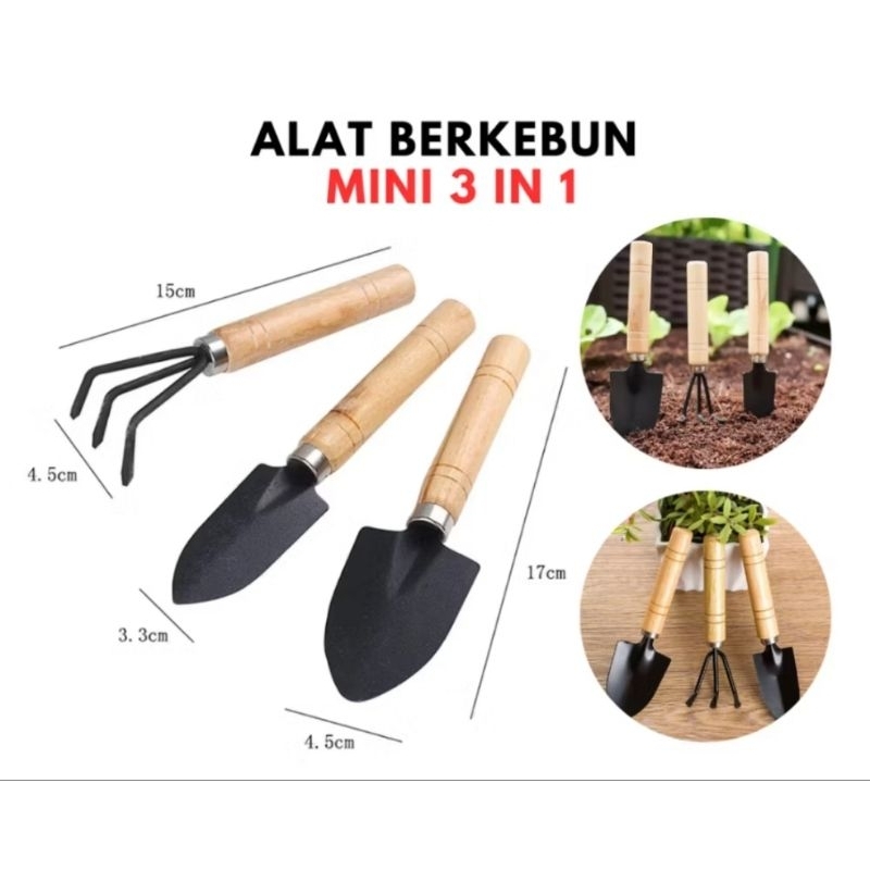 Jual Alat Berkebun Sekop Garpu Mini / Peralatan Berkebun Set 3 Pcs ...
