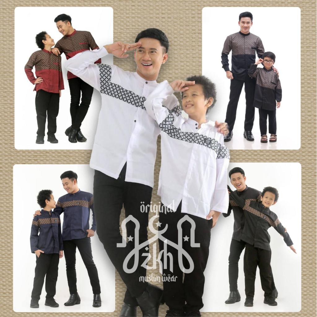 Jual Baju Koko Couple Ayah Dan anak Laki Laki Lengan Panjang Terbaru Kain Toyobo Warna Burgundy ...