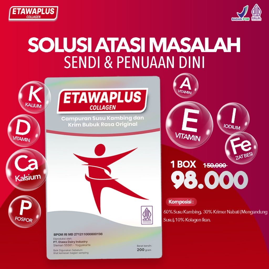 Jual Etawaplus Collagen - Susu Kambing Etawa dan Kolagen Ikan Untuk Tulang sendi dan Mencegah ...