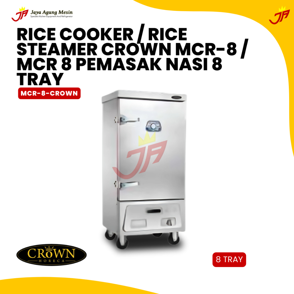 Jual CROWN Rice Cooker / Rice Steamer MCR-8 / MCR 8 Pemasak Nasi 8 Tray ...