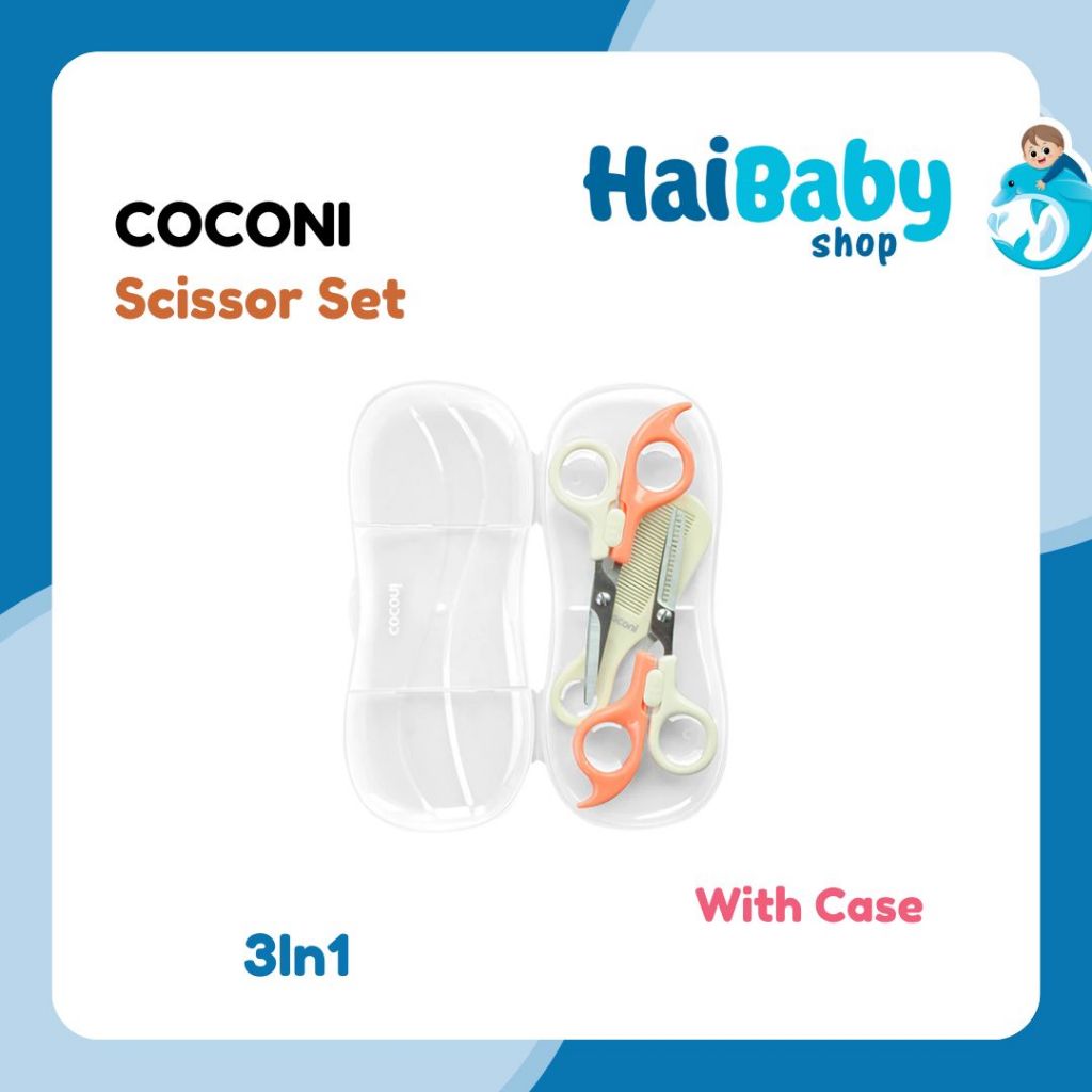 Jual COCONI Baby Haircut Scissors Set with Case | Gunting Potong Rambut ...