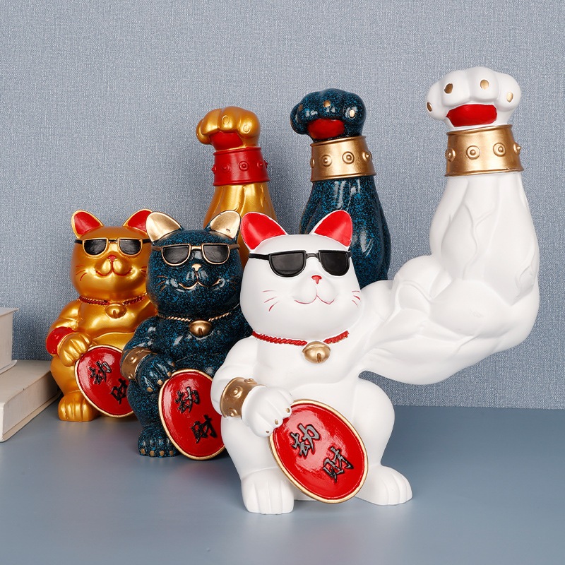 Jual [ZEVER] Muscle Lucky Cat (Mini)|Kucing HOKI|Kucing Toko|Patung ...