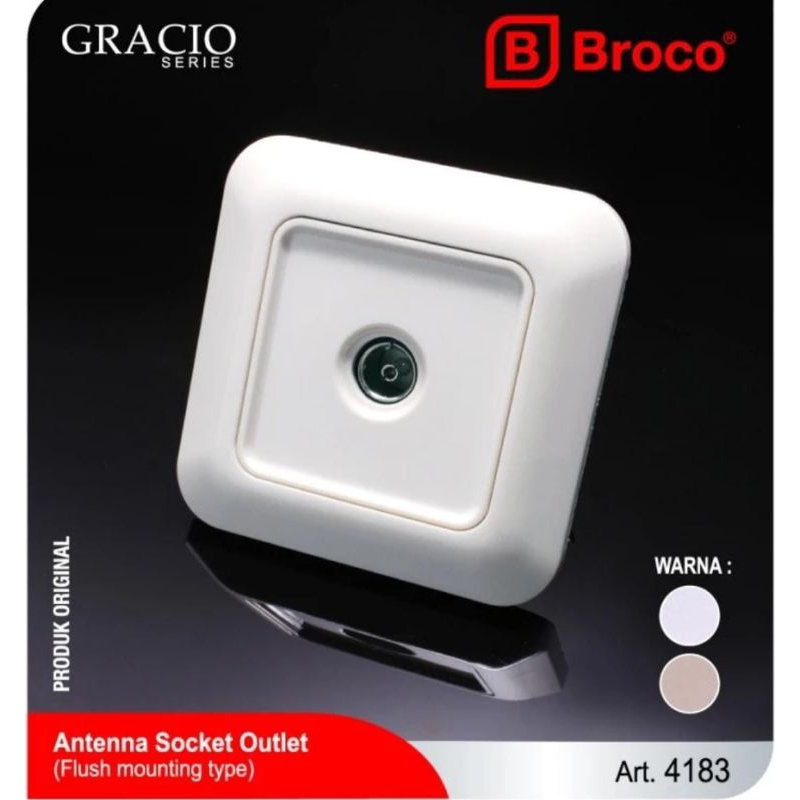Jual Broco Gracio Tv Socket/Stop Kontak Antena TV Cream-White (4183 ...