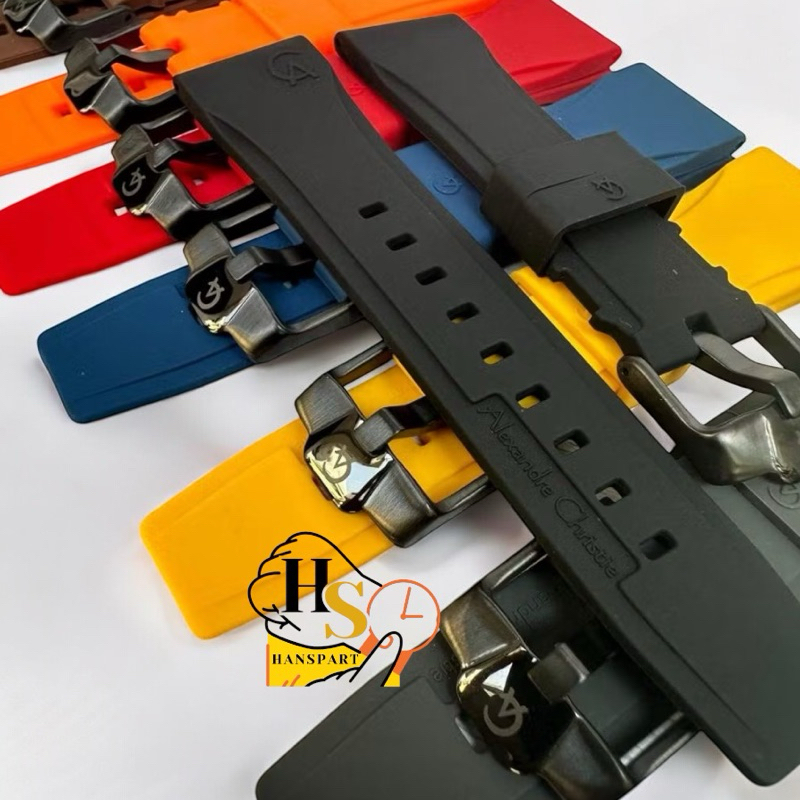 Jual Strap Alexandre Christie logo timbul rubber silikon Strap jam Ac ...