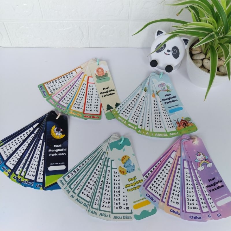 Jual FLASH CARD PERKALIAN CUSTOM NAMA CUSTOM DESAIN | Shopee Indonesia