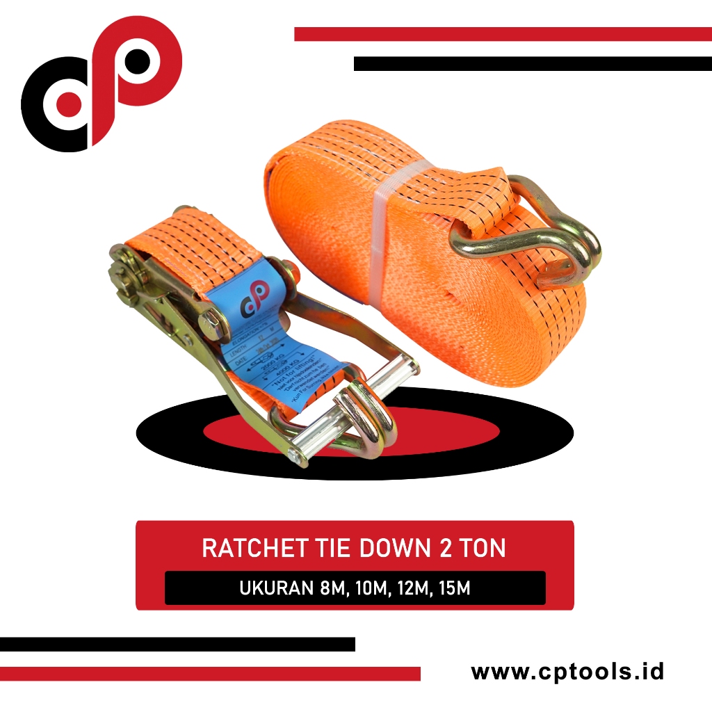 Jual Ratchet Tie Down 2 Ton | Cargo Lashing Belt | Tali Pengikat Barang ...