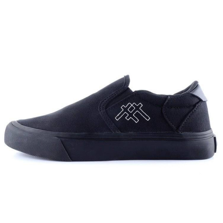 Jual SEPATU SLIP ON MOOS FLIP FULL BLACK UNISEX ORIGINAL 100% SEPATU ...