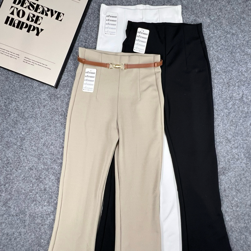 Jual CUTBRAY RIB KNIT HIGHWAIST-Flare pants highwaist Celana Cutbray ...