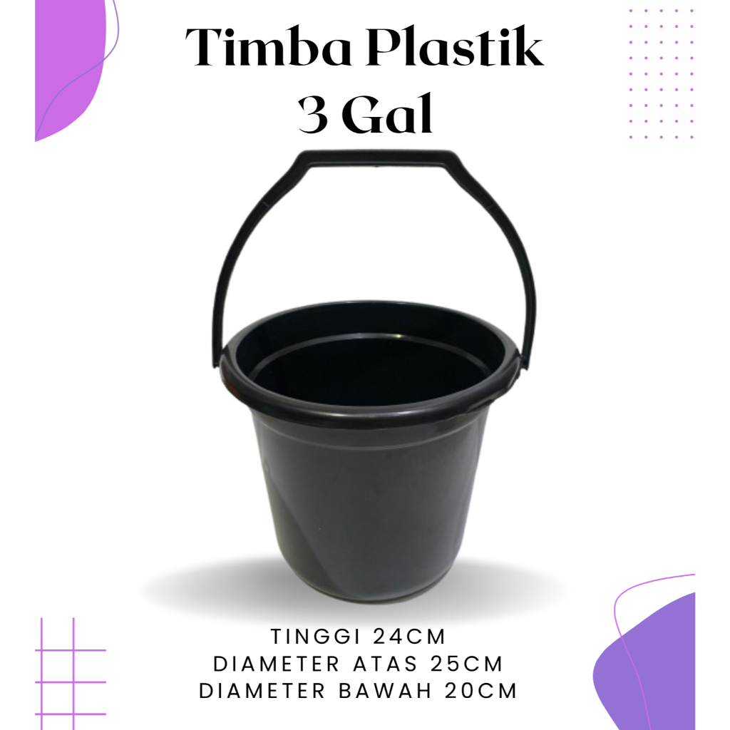 Jual Timba + Tutup 3 Gal/ Timba Plastik/ Ember/ Pail/ Timba Warna ...