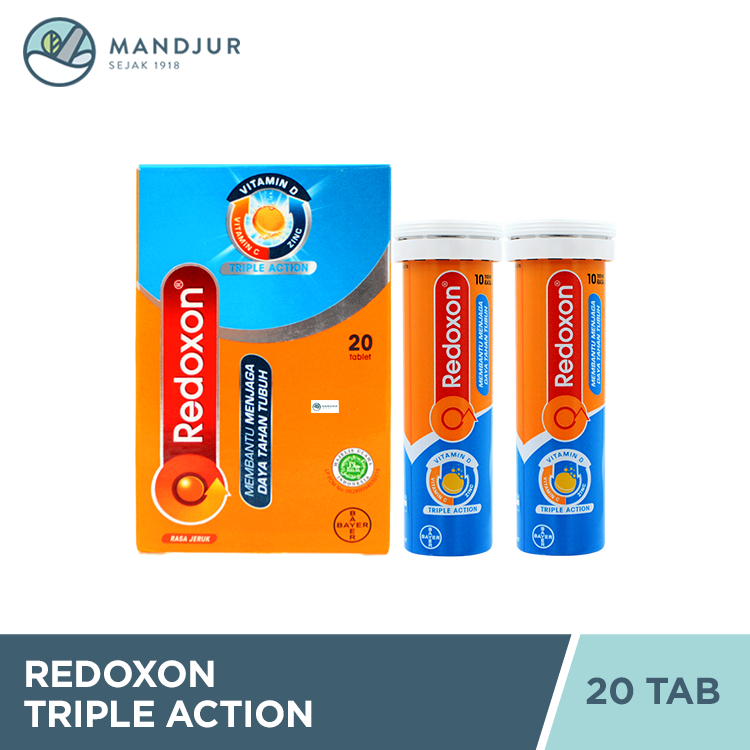 Jual Redoxon Triple Action Effervescent 20 Tablet - Suplemen Imunitas ...