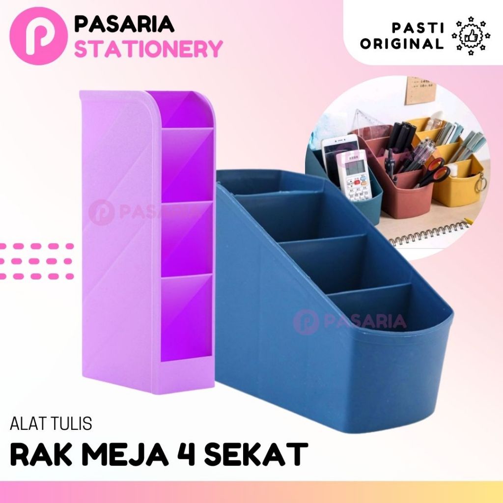 Jual Rak Alat Tulis Meja Tempat Pensil/Pulpen Meja Kantor 4 Sekat Desk ...