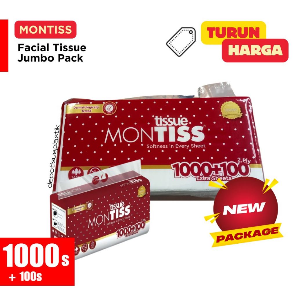 Jual Tissue Facial Montiss 1000 Sheets - 2 Ply_Tisu murah promo ...