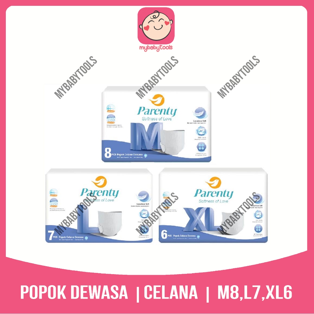 Jual PARENTY ADULT DIAPERS SOFT PANTS & TAPE M8 L7 XL6 M10 L8 XL8 POPOK DEWASA | Shopee Indonesia