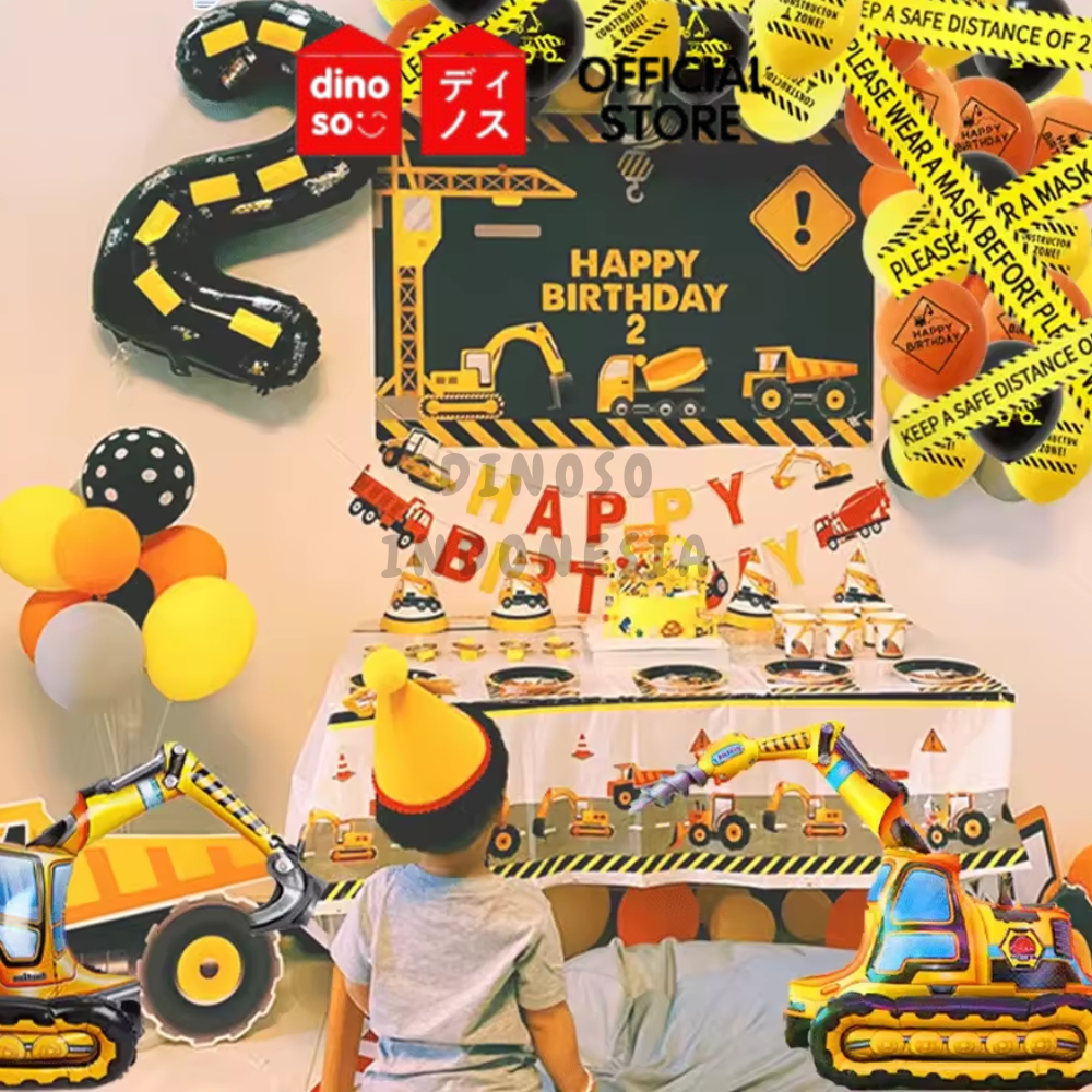 Jual DINOSO 85*125cm Kain Latar Belakang Pesta Tema Kontruksi Baground ...