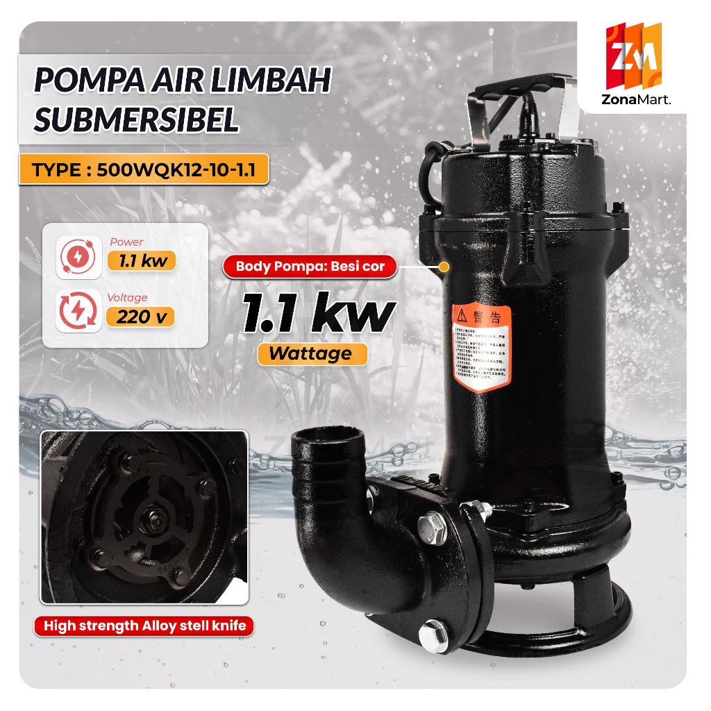 Jual Pompa Air Celup Limbah – Pompa Celup Pemotongan - Pompa Penghisap Lumpur Sungai 1,1Kw ...