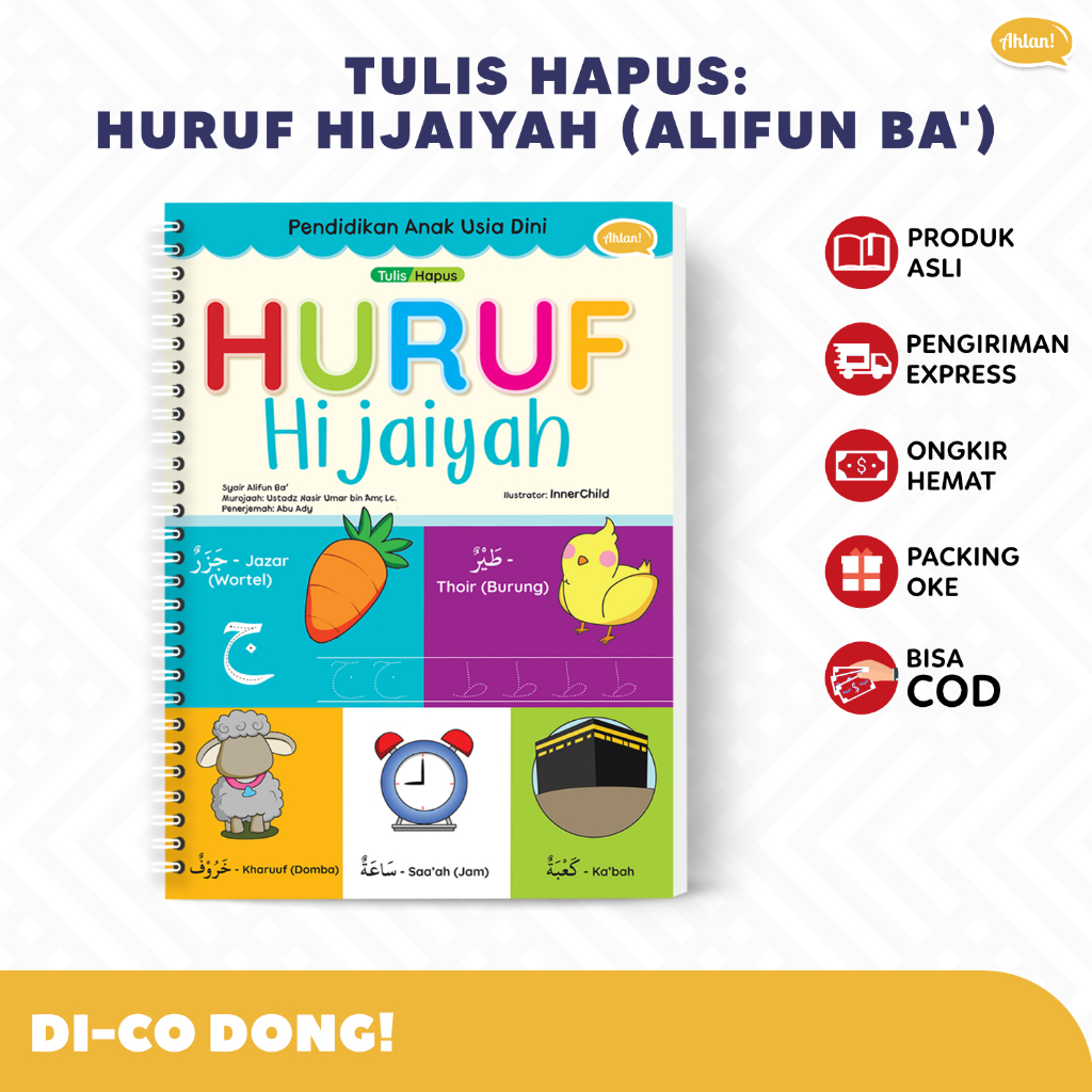 Jual Ahlanbooks - Tulis Hapus Huruf Hijaiyah: Alifun Ba' (Wipe and ...