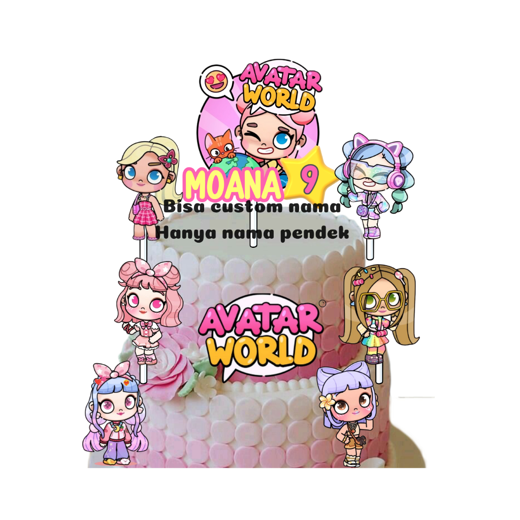 Jual Topper cake Avatar World Custom Name Hanya Nama Pendek | Shopee ...
