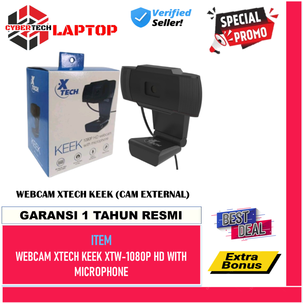 Jual Webcam External XTECH Keek XTW-1080P HD With Microphone - Kamera ...