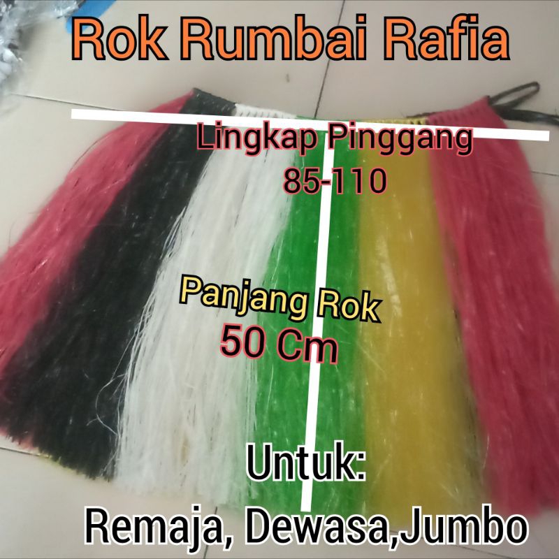 Jual Rok Rumbai Tali Rafia Untuk SMP SMA DEWASA Ukuran 50 cm dan 60 cm ...