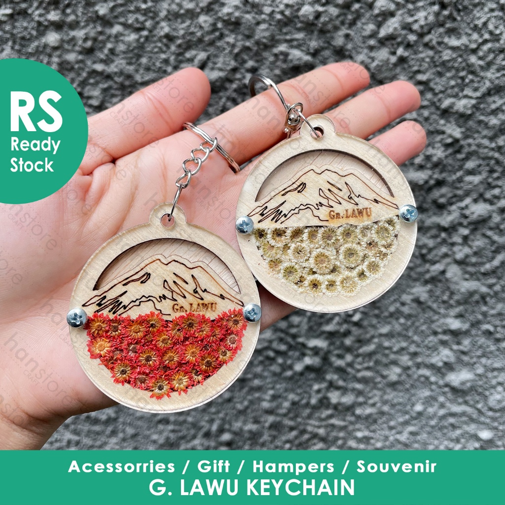 Jual RS Gunung LAWU Keychain / Gantungan Kunci Kayu & bunga oleh oleh ...