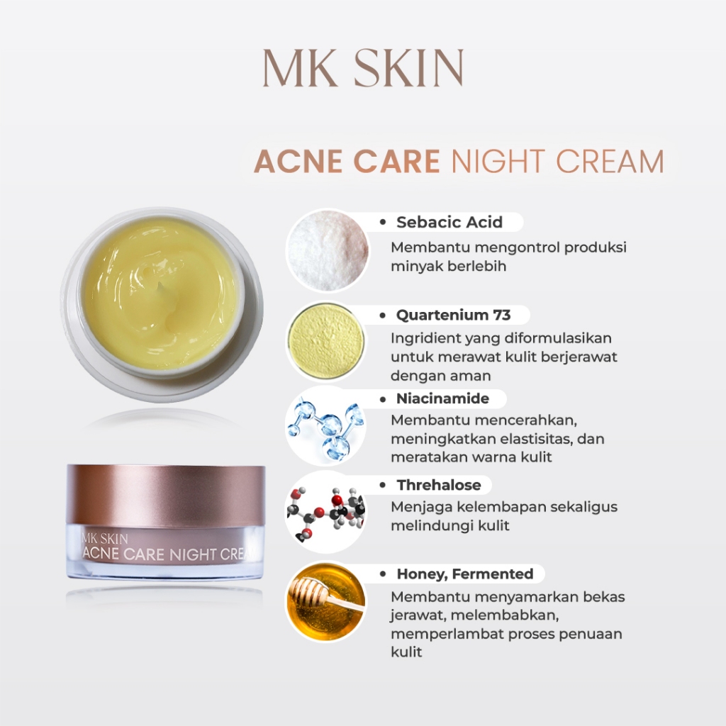Jual [READY STOCK] MK SKIN - Acne Night Cream - Niacinamide & Sebacic ...