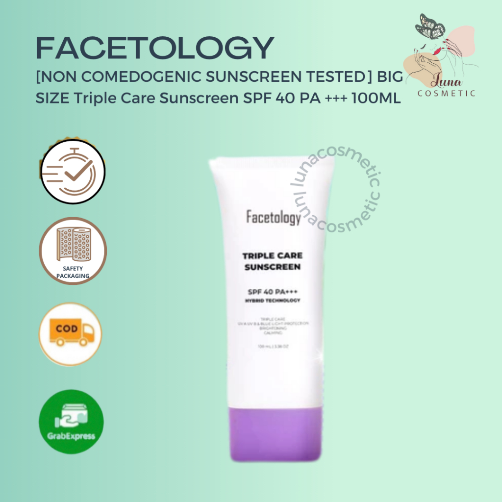 Jual Facetology [NON COMEDOGENIC SUNSCREEN TESTED] BIG SIZE Triple Care ...