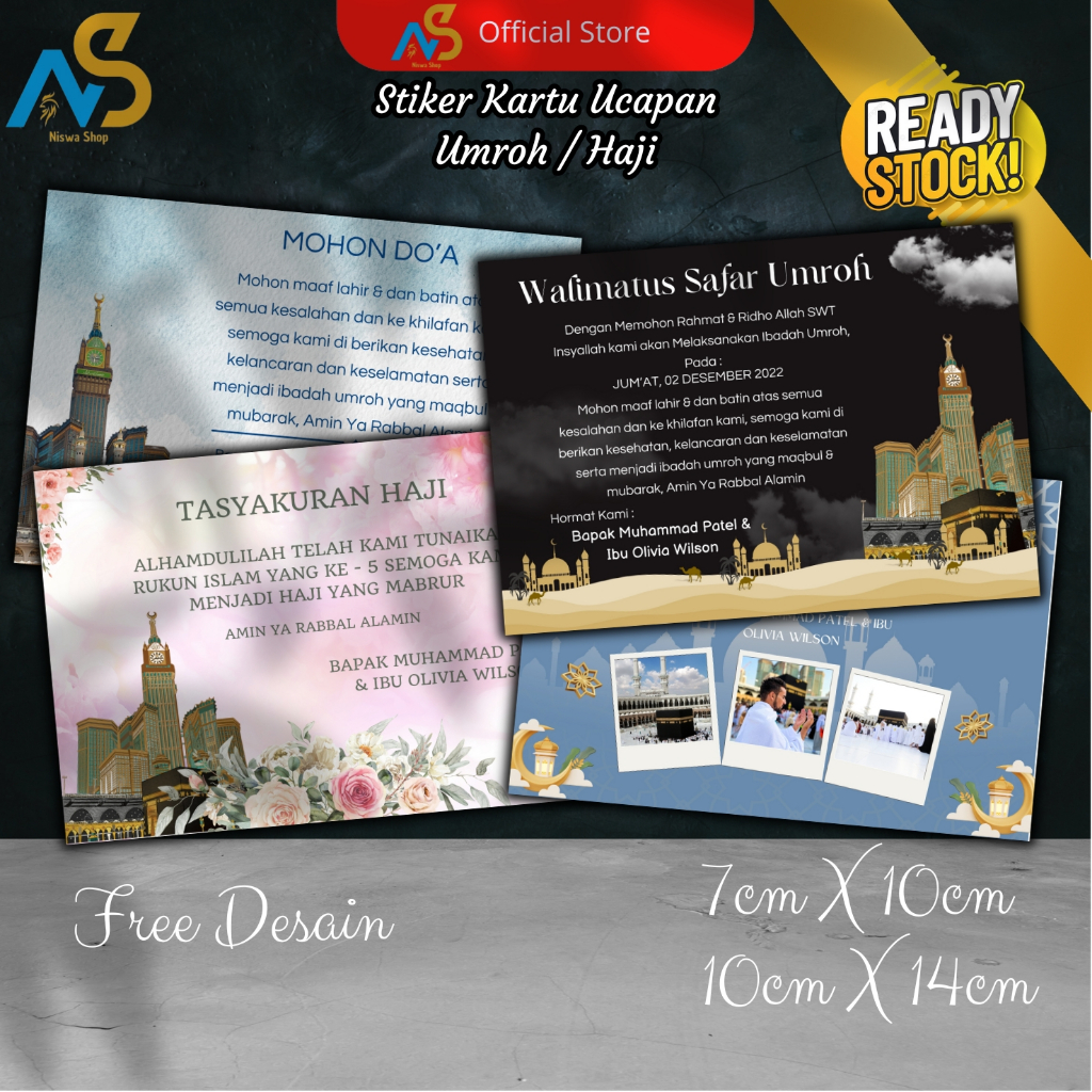 Jual Stiker Tasyakuran Umroh - Haji Untuk Kotak Nasi - Stiker Box ...