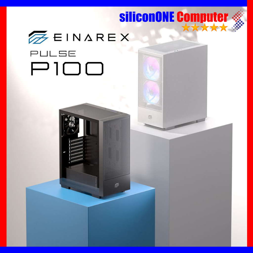 Jual EINAREX Pulse P100 3Fan RGB ATX Black / White Gaming Case Casing ...