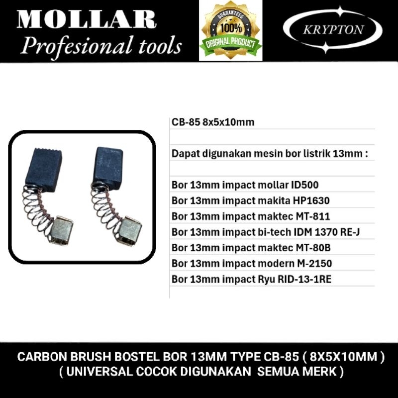 Jual mollar CB-85 carbon brush bostel bor 13mm ( universal ) jaminan ...