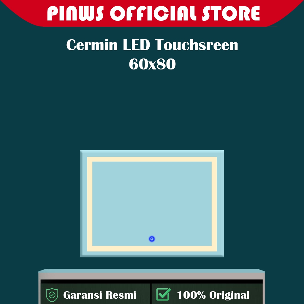 Jual PINWS Cermin Led Touchscreen 60x80 Kaca Rias | Shopee Indonesia