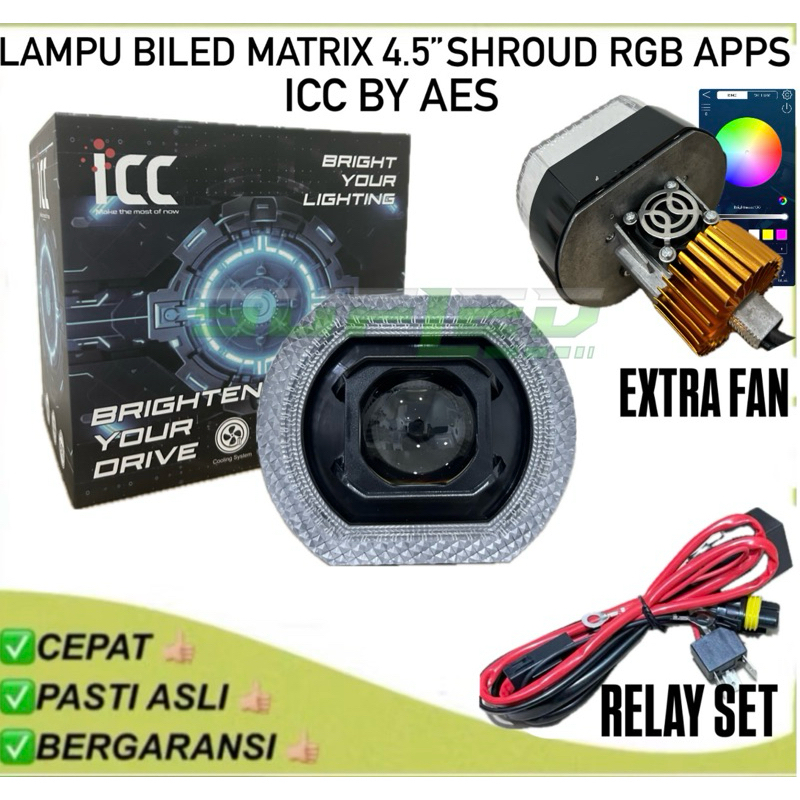 Jual LAMPU BILED MATRIX 4.5” 4.5 INCH SHROUD 5D KRISTAL CRYSTAL RGB ...