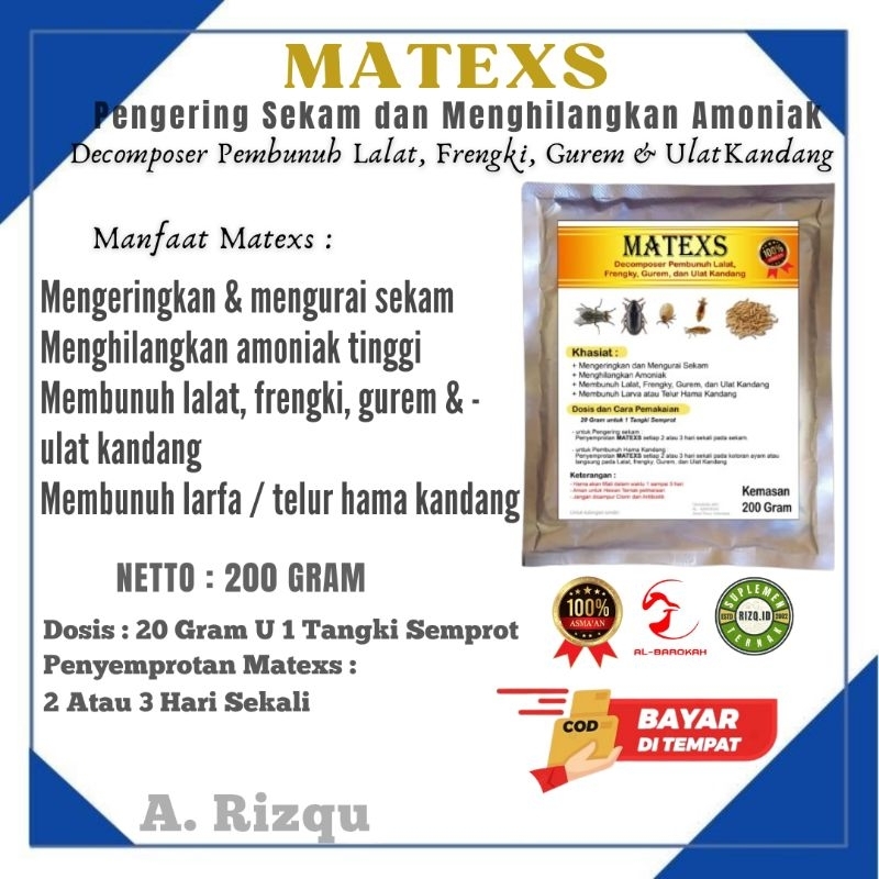 Jual Matexs 200 Gram - Decomposer dan Pembasmi Hama Kandang - Pembunuh Pembunuh Lalat, Frenky ...