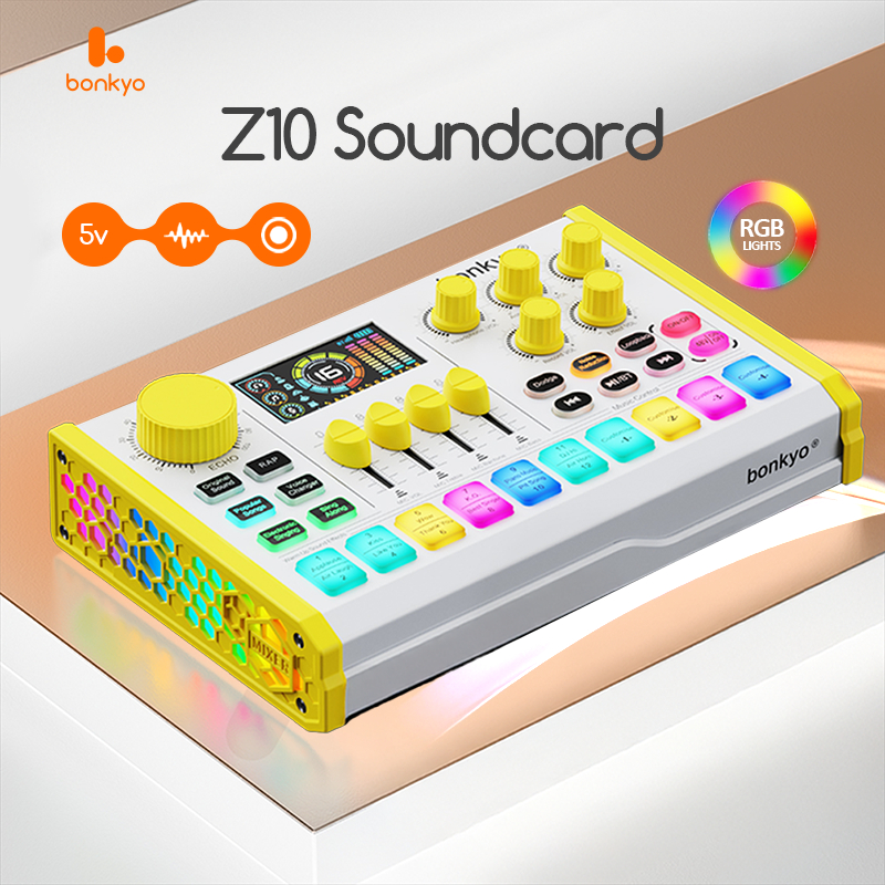 Jual Bonkyo Z10 Sound Card Bluetooth Live Z10 5V Kartu SuaraTekstur Logam dan Pencahayaan RGB ...