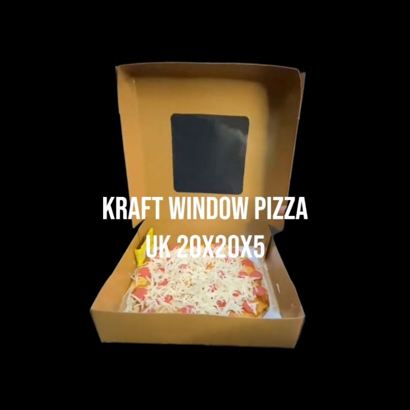 Jual Box Kraft window uk 20x20x5 full laminasi utk kemasan pizza ...