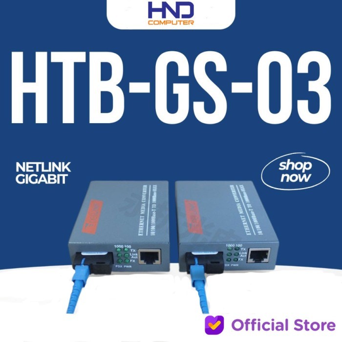Jual Netlink HTB GS03 HTB-GS03 Gigabit Optical Single Mode Media Converter | Shopee Indonesia
