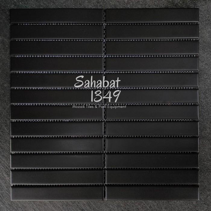 Jual Mosaic Dinding Interior Hitam Matte Singres ONYX LONG STRIPE ...