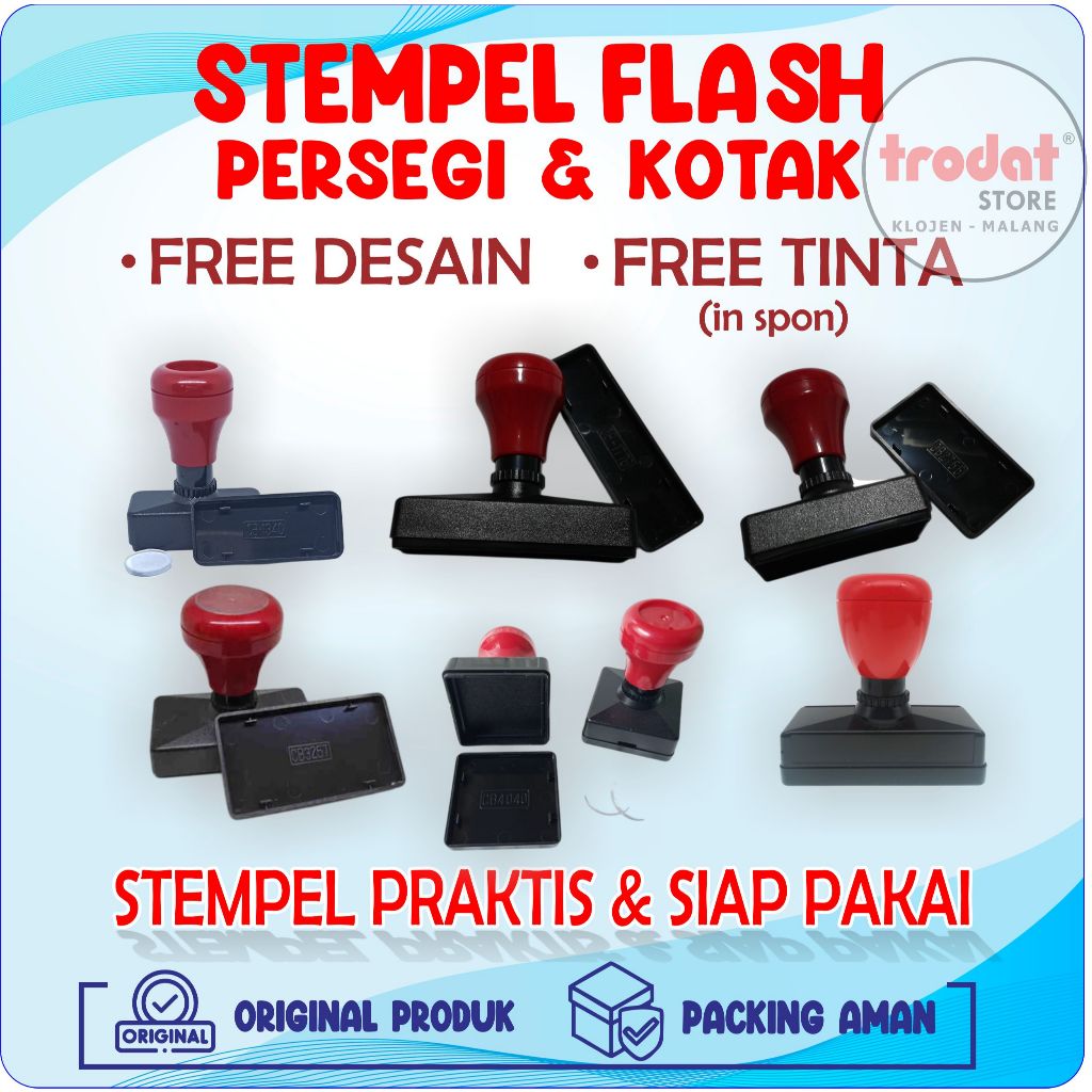 Jual Cetak Stempel PERSEGI, Perusahaan, logo, nama TTD, lunas stampel flash stemple praktis ...