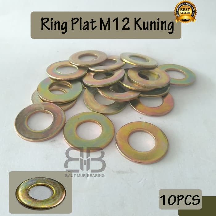 Jual Ring Plat Kuning M12 / Washer Plate 12mm Ring Plat untuk Baut M12 | Shopee Indonesia