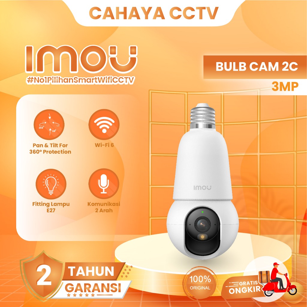 Jual Imou Bulb Cam 2C 3MP Smart Wireless Security Camera Panoramic ...