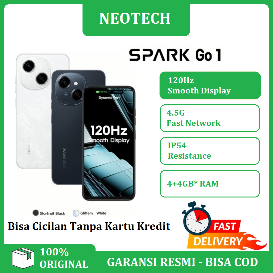 Jual TECNO SPARK GO1 Ram 4/64GB | 4/128GB - Bisa Cicilan Tanpa Kartu ...