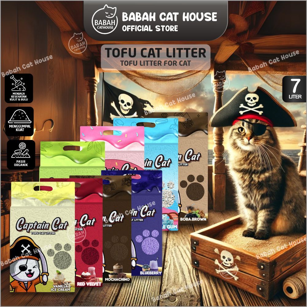 Jual CAPTAIN CAT TOFU CAT SOYA 7L Kucing Organik Litter Gumpal Wangi 7 ...