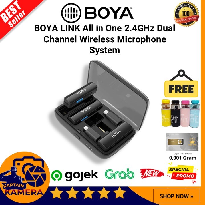 Jual BOYA LINK All in One 2.4GHz Dual Channel Wireless Microphone ...