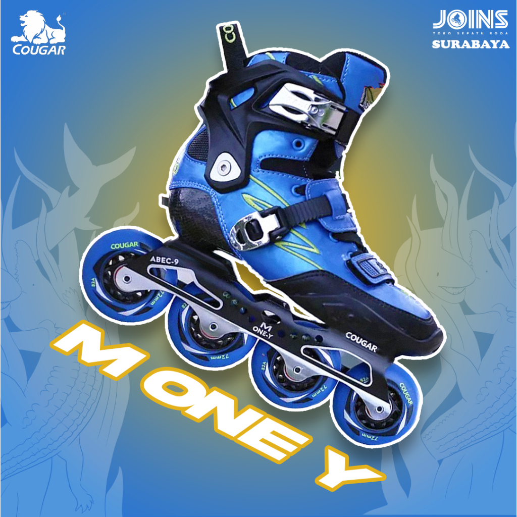 Jual Sepatu Roda Inline Skates Cougar M-One YH Black Blue | Shopee ...