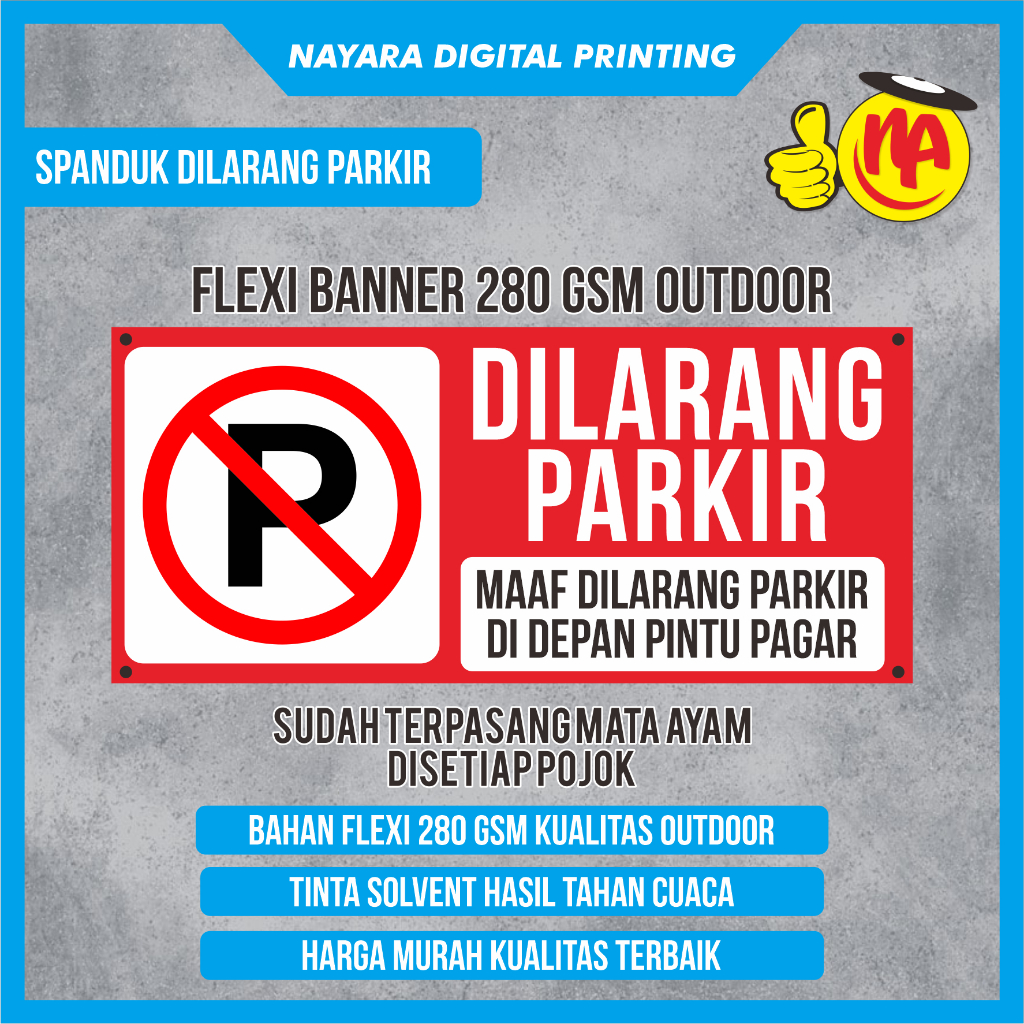 Jual spanduk dilarang parkir / spanduk banner dilarang parkir / banner ...