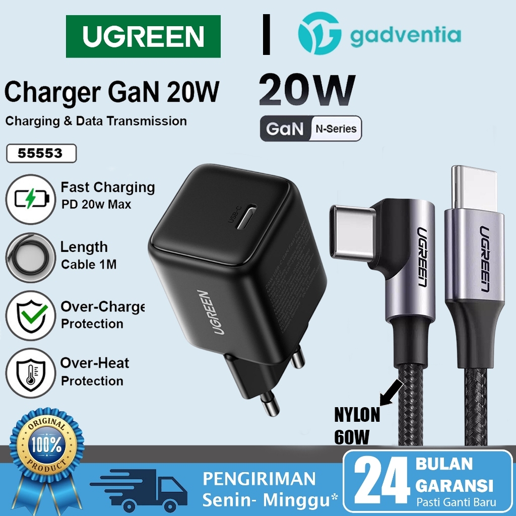 Jual UGREEN Kabel Charger Data Gaming PD Type C to Type C Cable iPhone ...