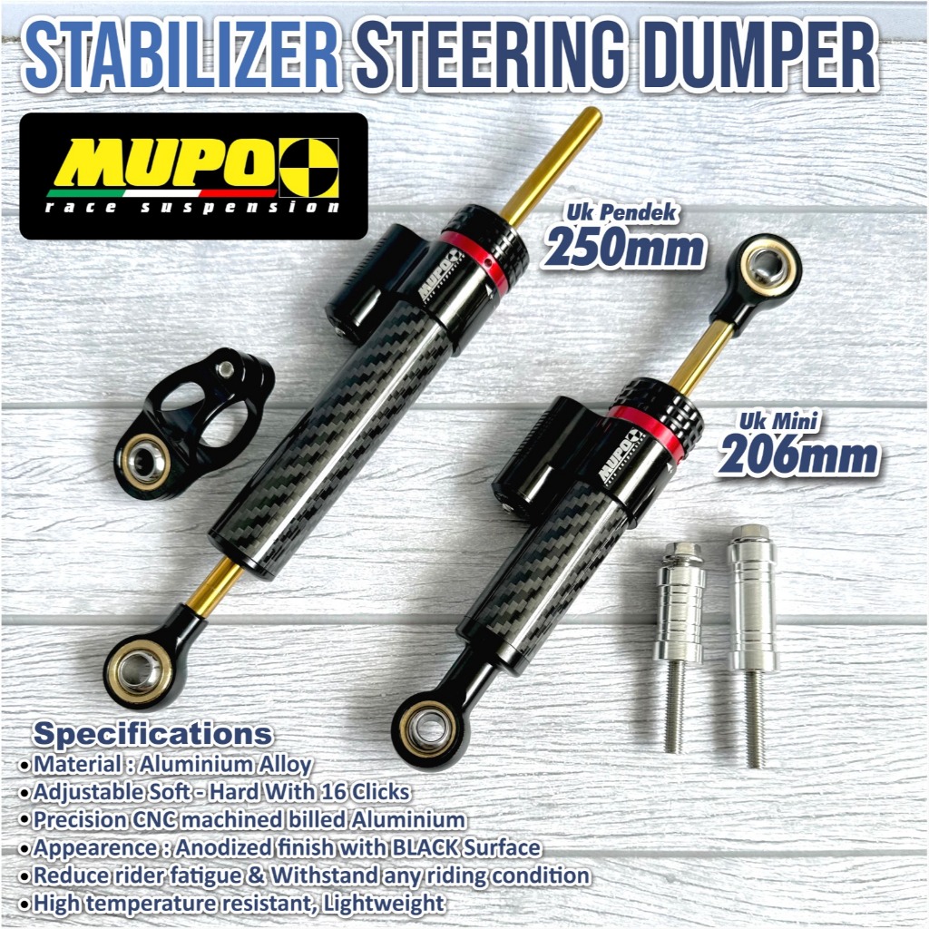 Jual STABLIZIER STEERING DUMPER MERK MUPO ORIGINAL BAHAN CNC ALUMINIUM ...