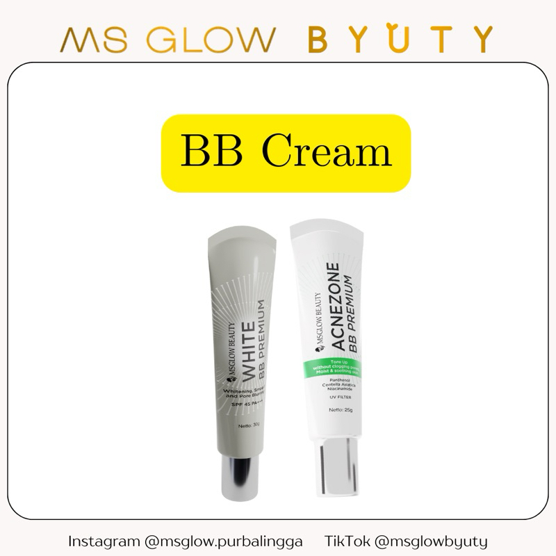Jual BB PREMIUM MSGLOW / ACNE BB CREAM / WHITE BB CREAM | Shopee Indonesia